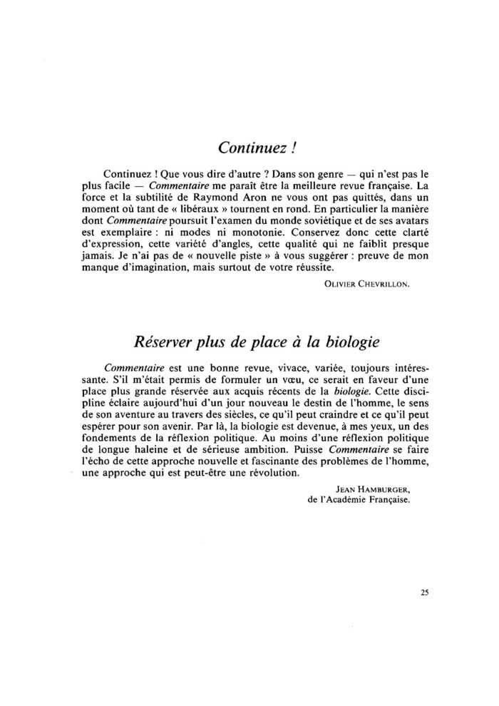 Continuez ! - Commentaire