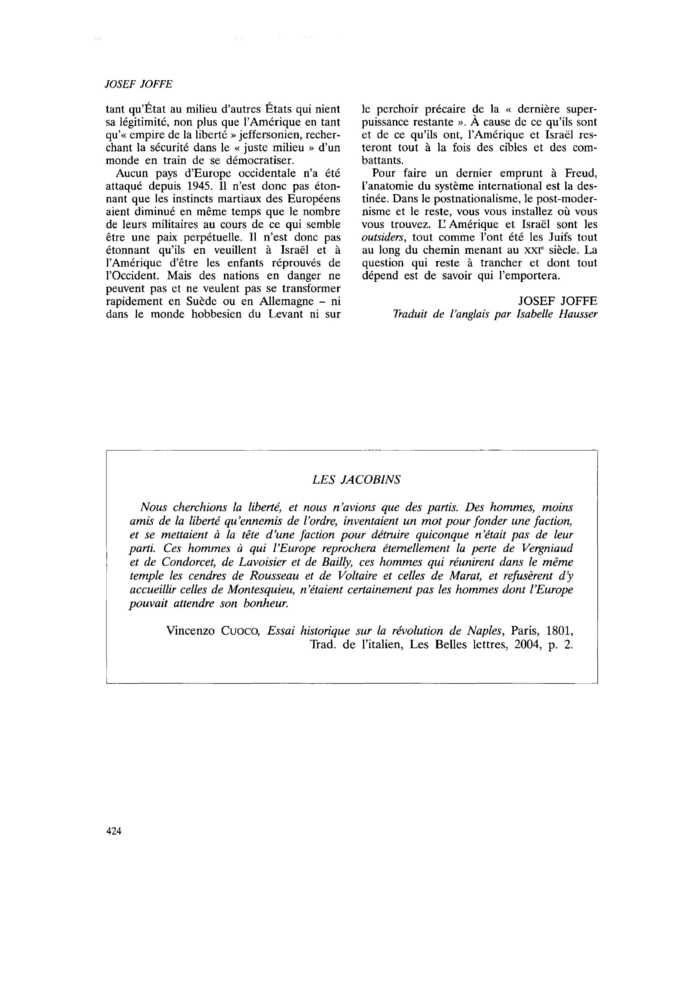 LES JACOBINS - Commentaire