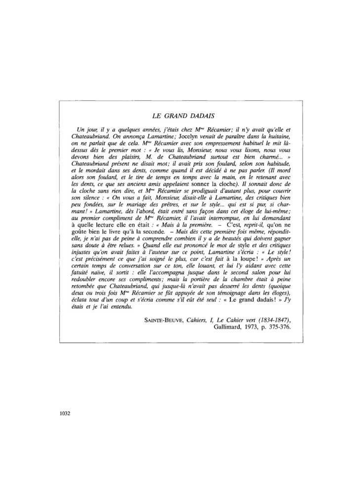 LE GRAND DADAIS - Commentaire